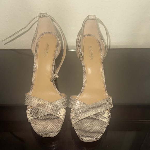 Michael Kors | Shoes | Michael Kors Snakeskin Heels Perfect Condition ...